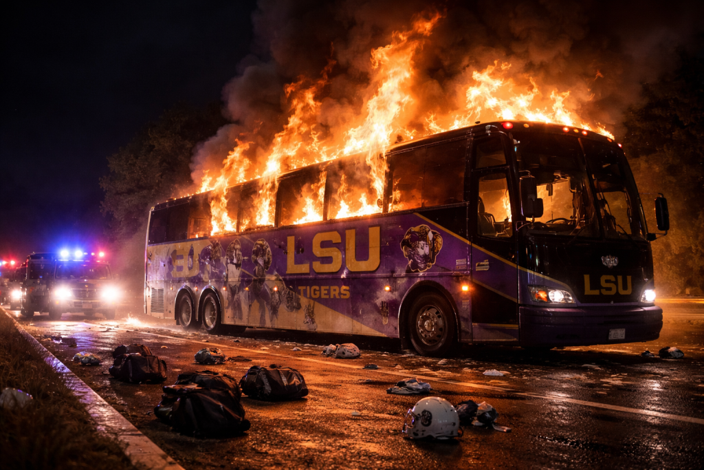 URGENT NEWS: LSU Tigers Football Team Bus Catches Fire, Possible Arson ...